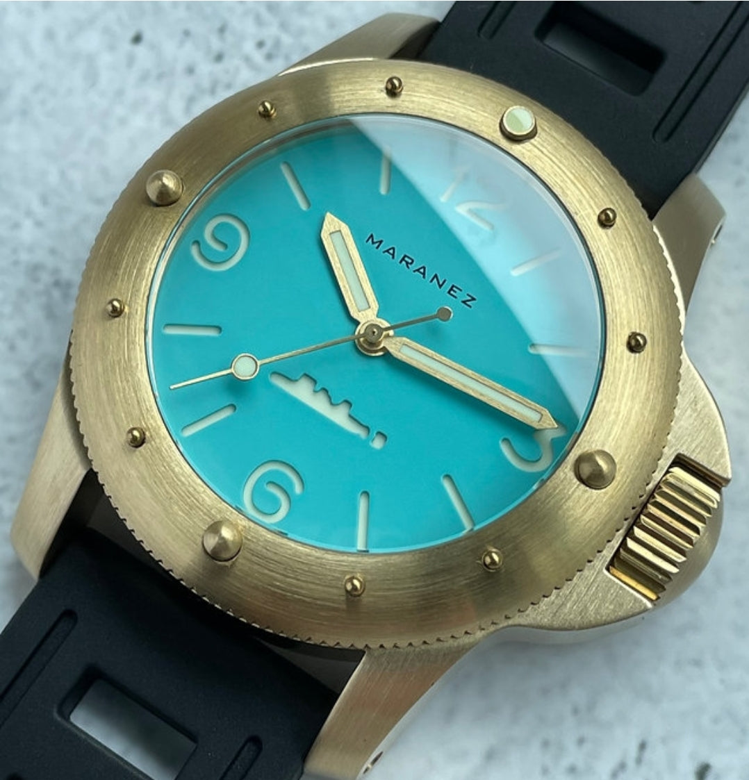 Maranez Rawai 45 Brass Watch Turquoise – WShop360