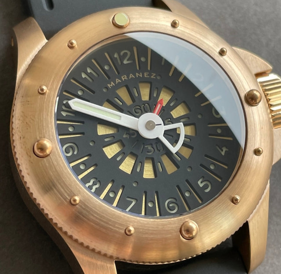Maranez 42mm Rawai Bronze gauge Gold Face Watch – WShop360